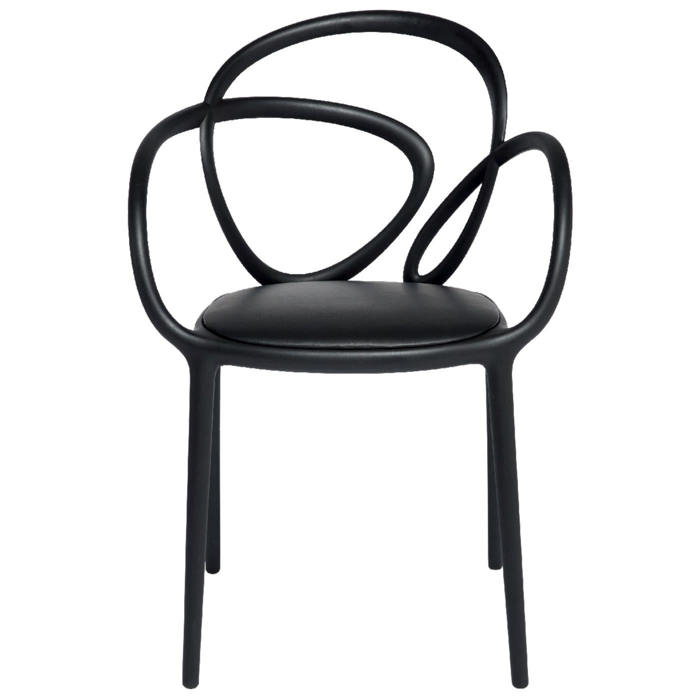 In Stock in Los Angeles, Black Loop Padded Armchair, Made in Italy at ...