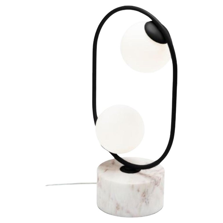 Black Loop Table I Lamp with Marble Base by Dooq For Sale at 1stDibs
