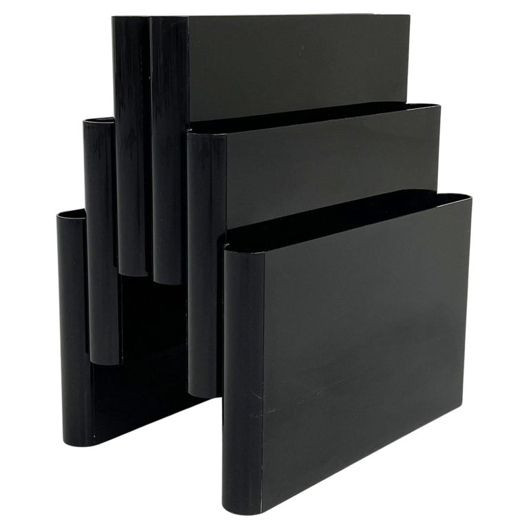 Black Magazine Rack by Giotto Stoppino for Kartell, 1970s at 1stDibs