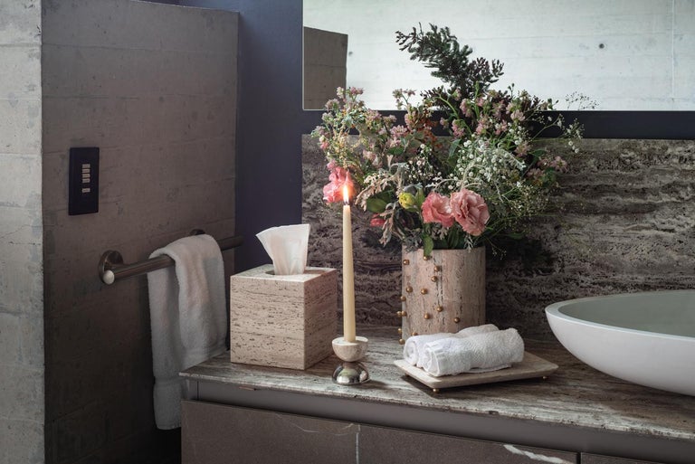 Black Marble and Brass Balance Candle Holders For Sale at 1stDibs