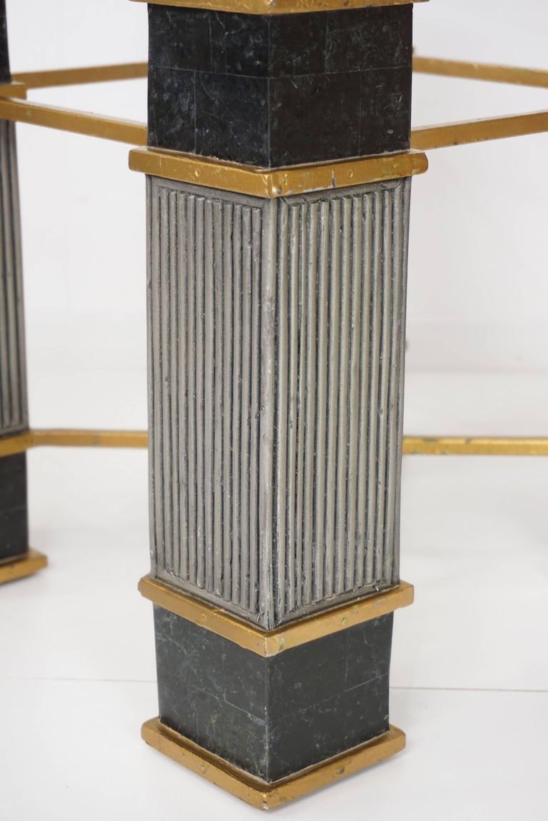 Black Marble and Glass Coffee Table Hollywood Regency Style at 1stDibs