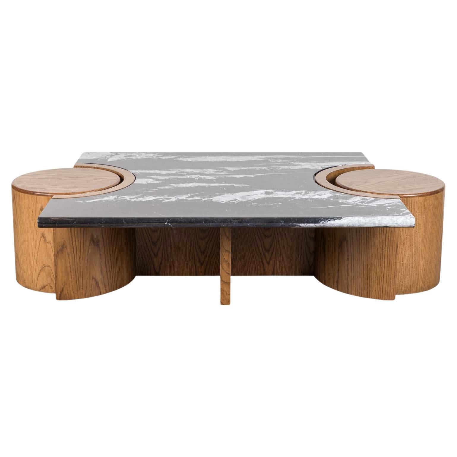 Black Marble and Oak Prospect Coffee Table by Lawson-Fenning For Sale at 1stDibs