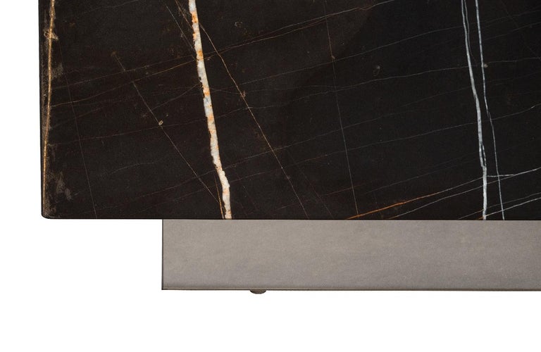 Pair of Black Marble Cocktail Table For Sale at 1stDibs