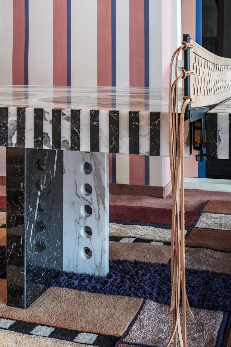 Black Marble Green Onyx 12-Seat Ping Pong Dining Table For Sale at ...