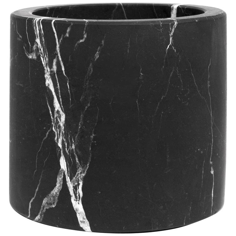 Black Marble Medium Cylinder For Sale at 1stDibs