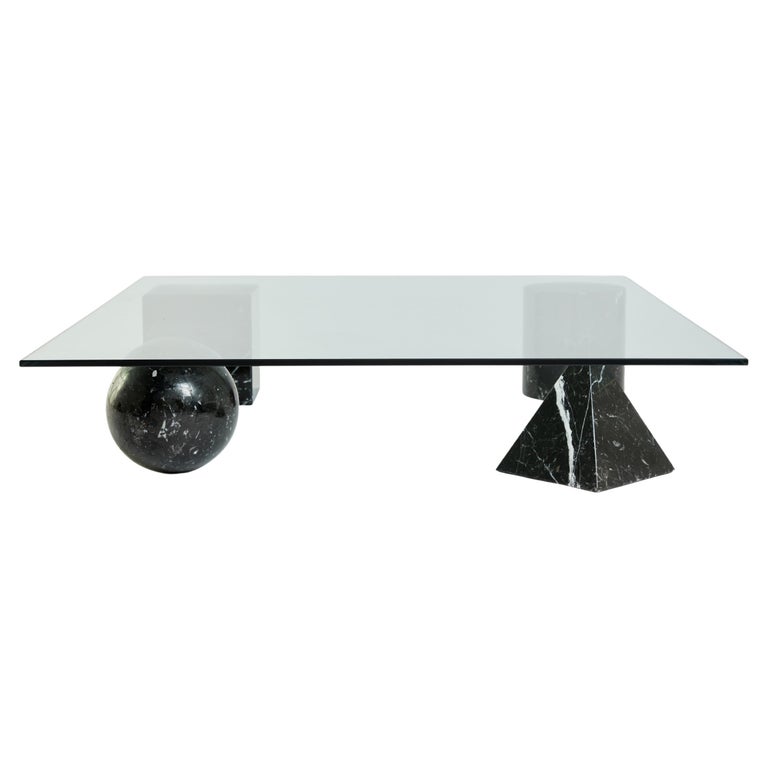 Black Marble Metafora Coffee Table by Massimo and Lella Vignelli for ...