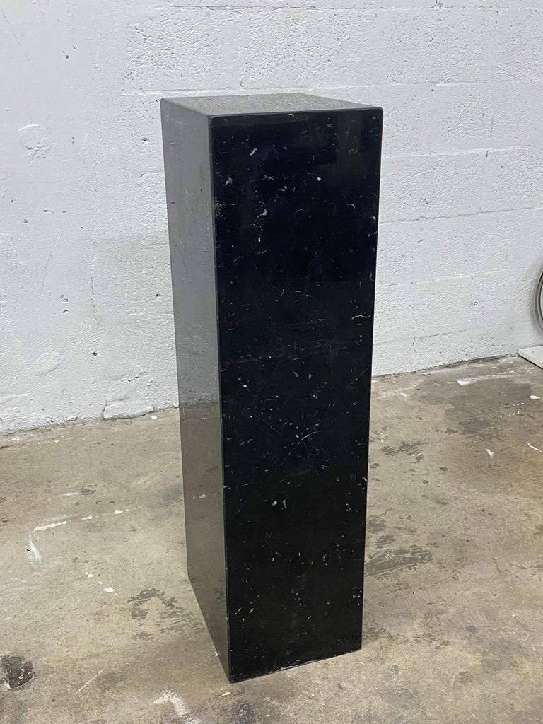 Black Marble Pedestal Table at 1stDibs