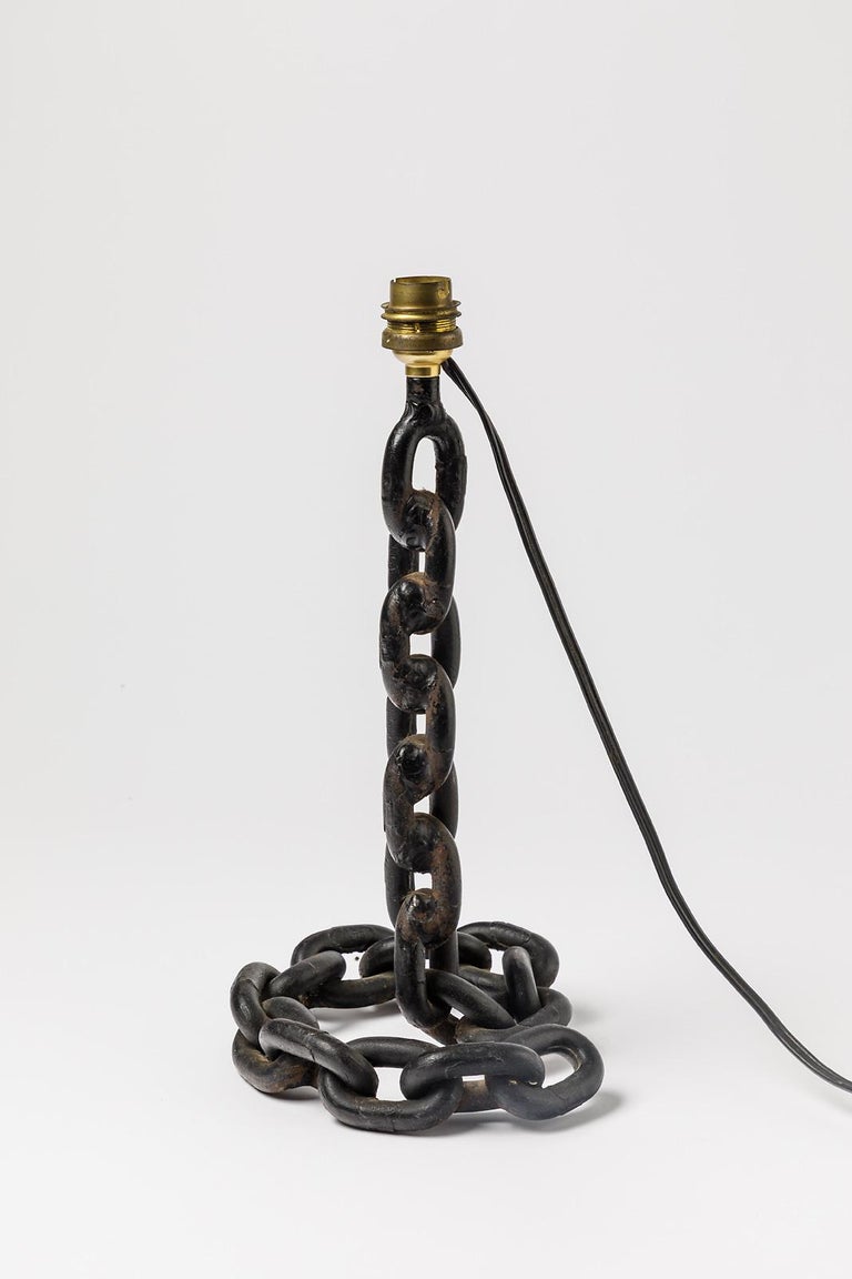 Black Metal Chain Table Lamp circa 1960 Design French Lighting For Sale ...