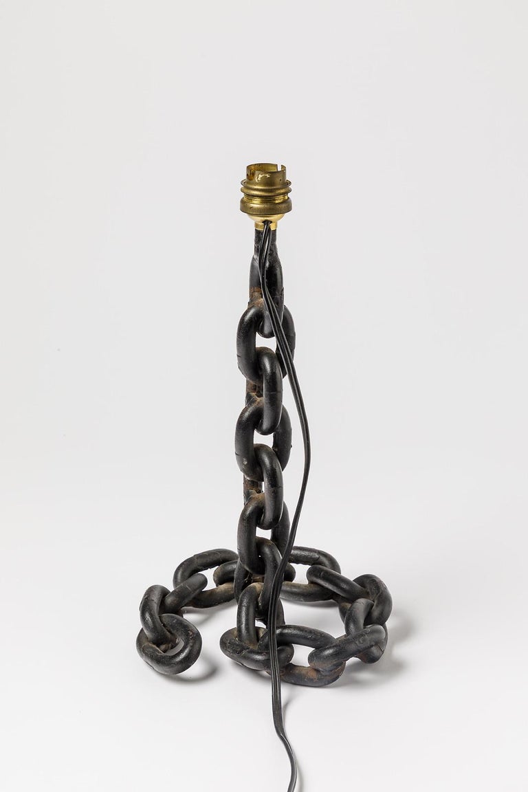 Black Metal Chain Table Lamp circa 1960 Design French Lighting For Sale ...