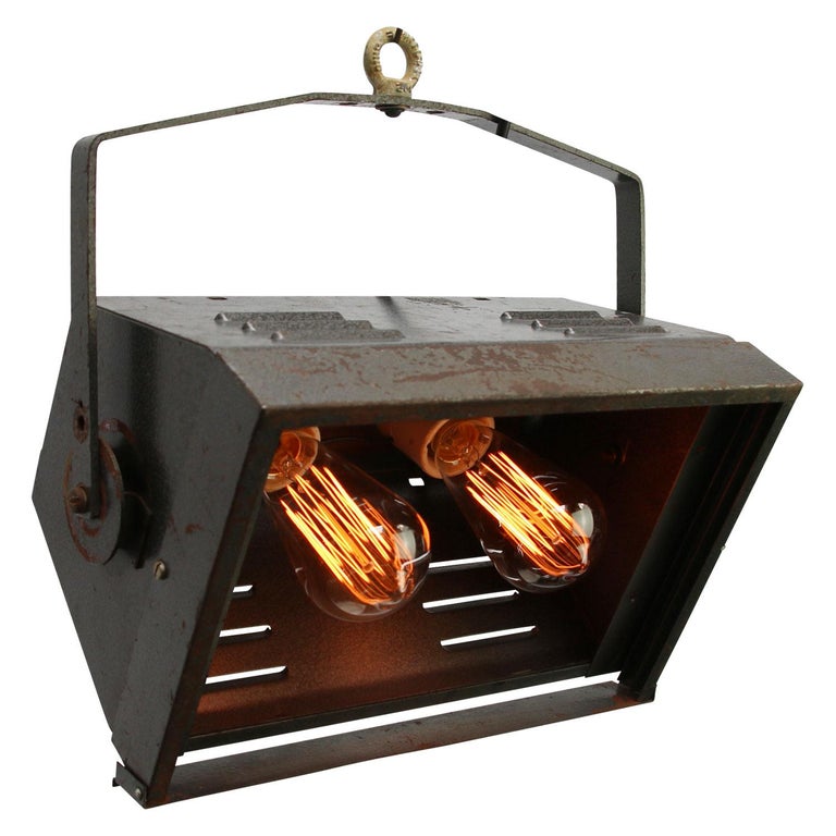 Black Metal Vintage Industrial Film Studio Pendant Light at 1stDibs