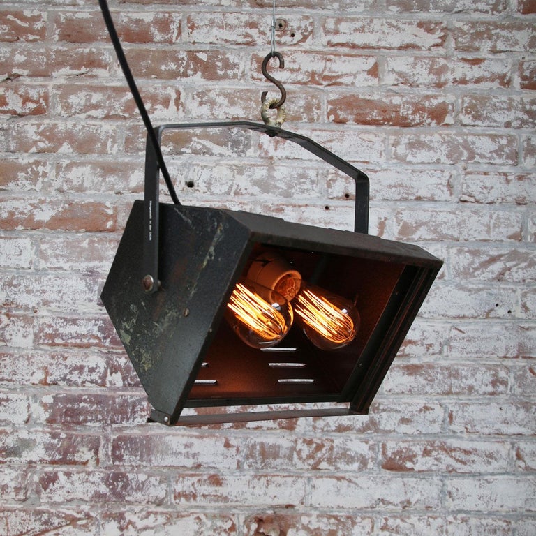 Black Metal Vintage Industrial Film Studio Pendant Light at 1stDibs
