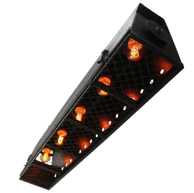 Black Metal Vintage Industrial Film Studio Pendant Lights at 1stDibs