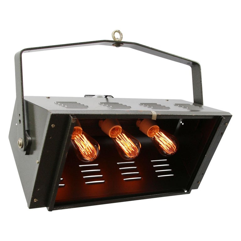 Black Metal Vintage Theatre Film Studio Pendant Light For Sale at 1stDibs