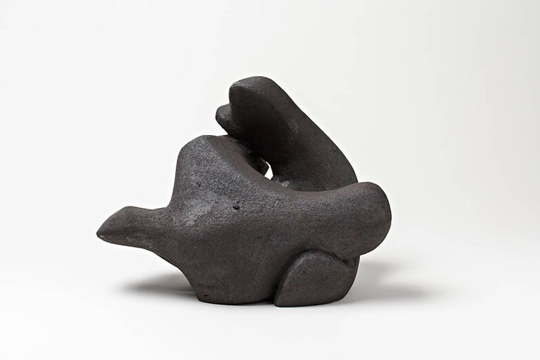 Black Midcentury Ceramic Sculpture by Tim Orr, circa 1980 For Sale at ...