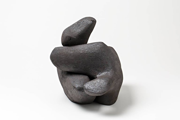 Black Midcentury Ceramic Sculpture by Tim Orr, circa 1980 For Sale at ...