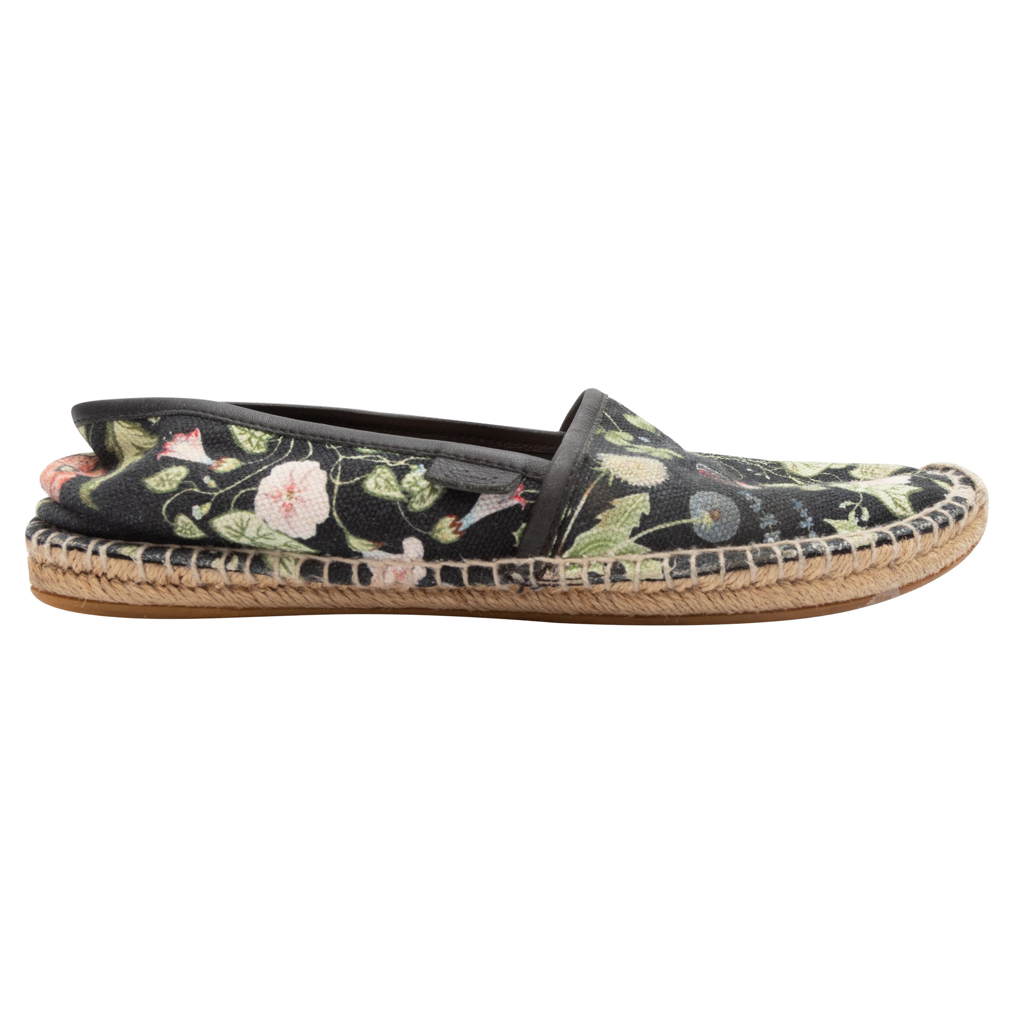 Gucci Black and Multicolor Floral Print Espadrille Flats For Sale at ...