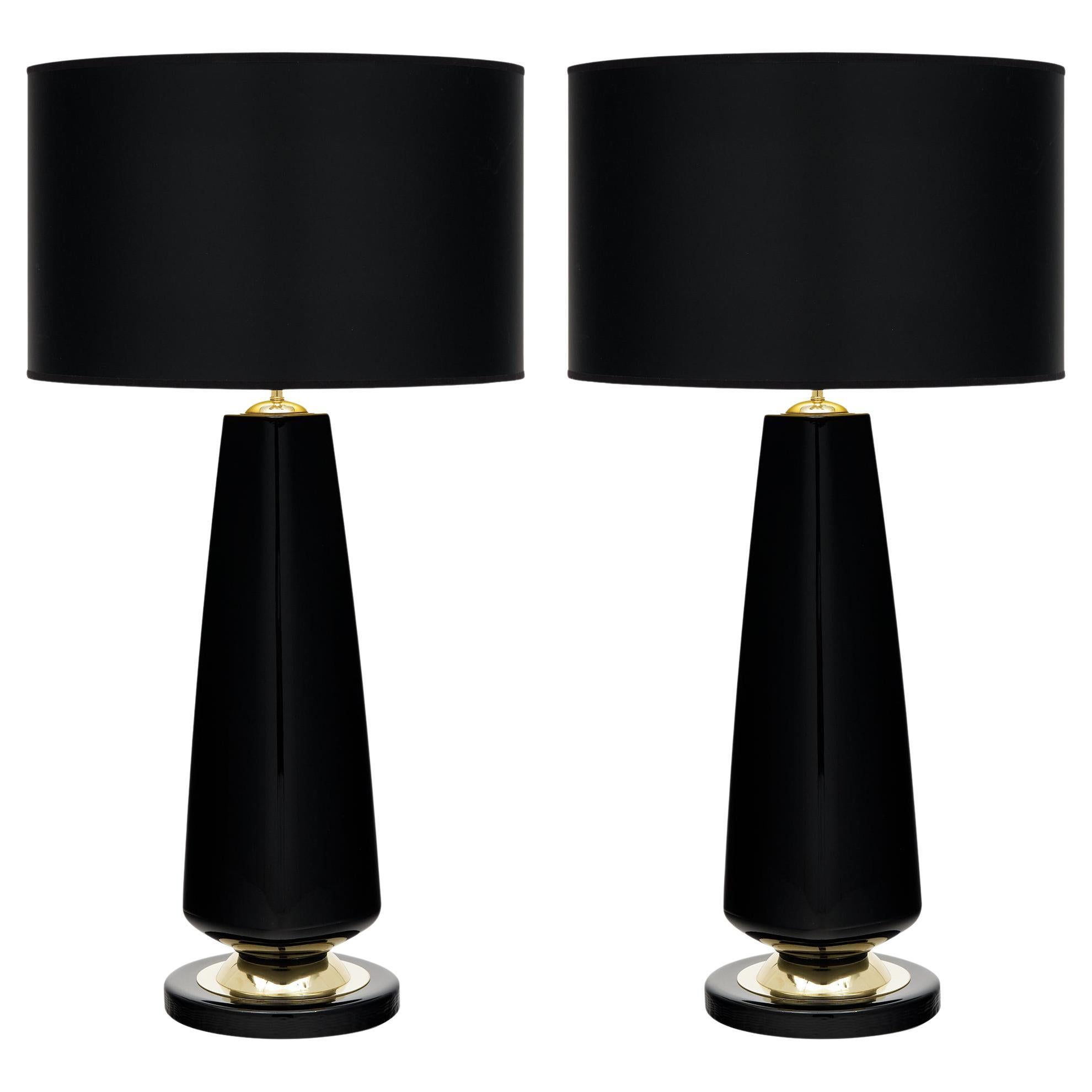 Modernist Black Ceramic Lamps For Sale at 1stDibs