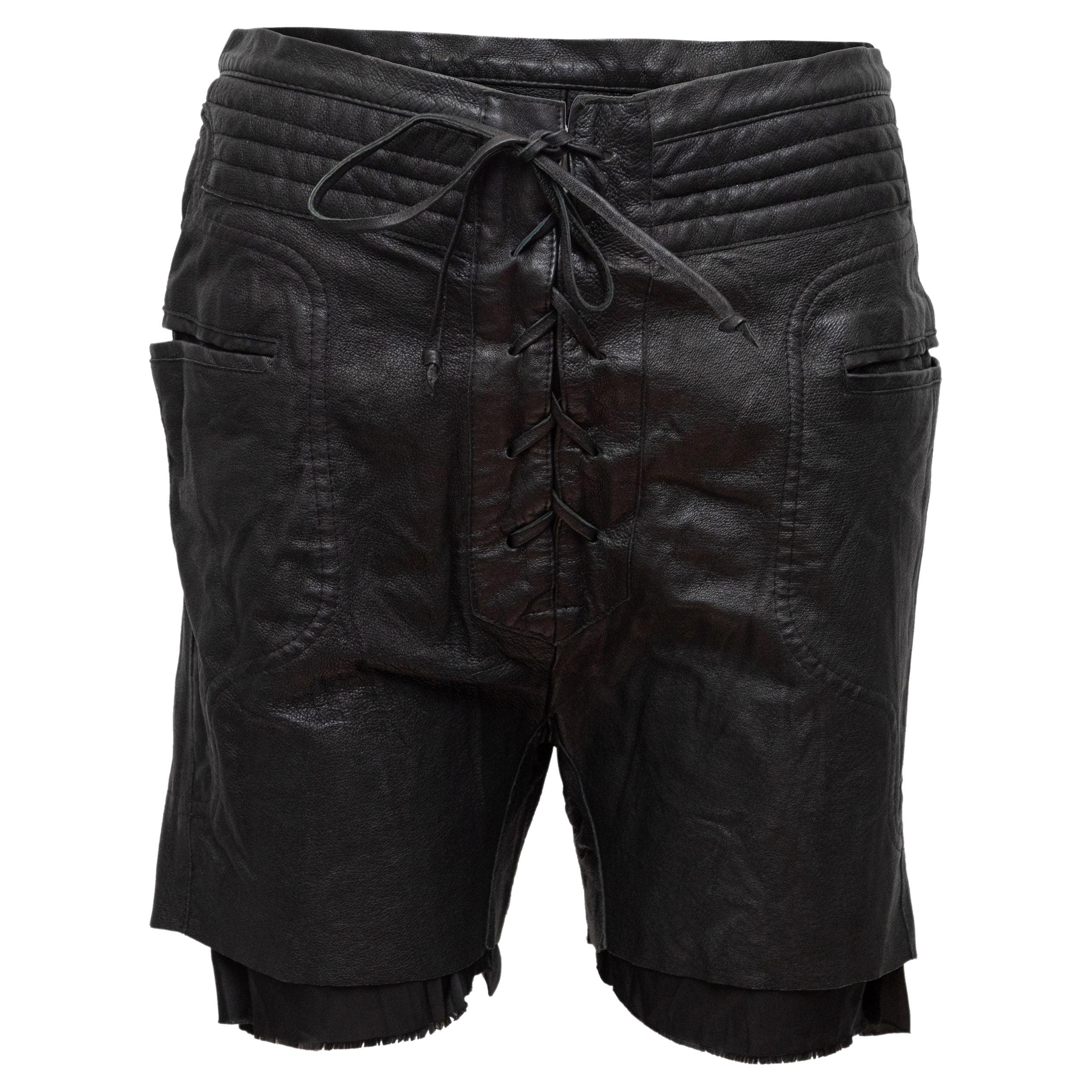 1990S GIANNI VERSACE Cotton Denim Tarzan Leopard Jungle Print Shorts at ...