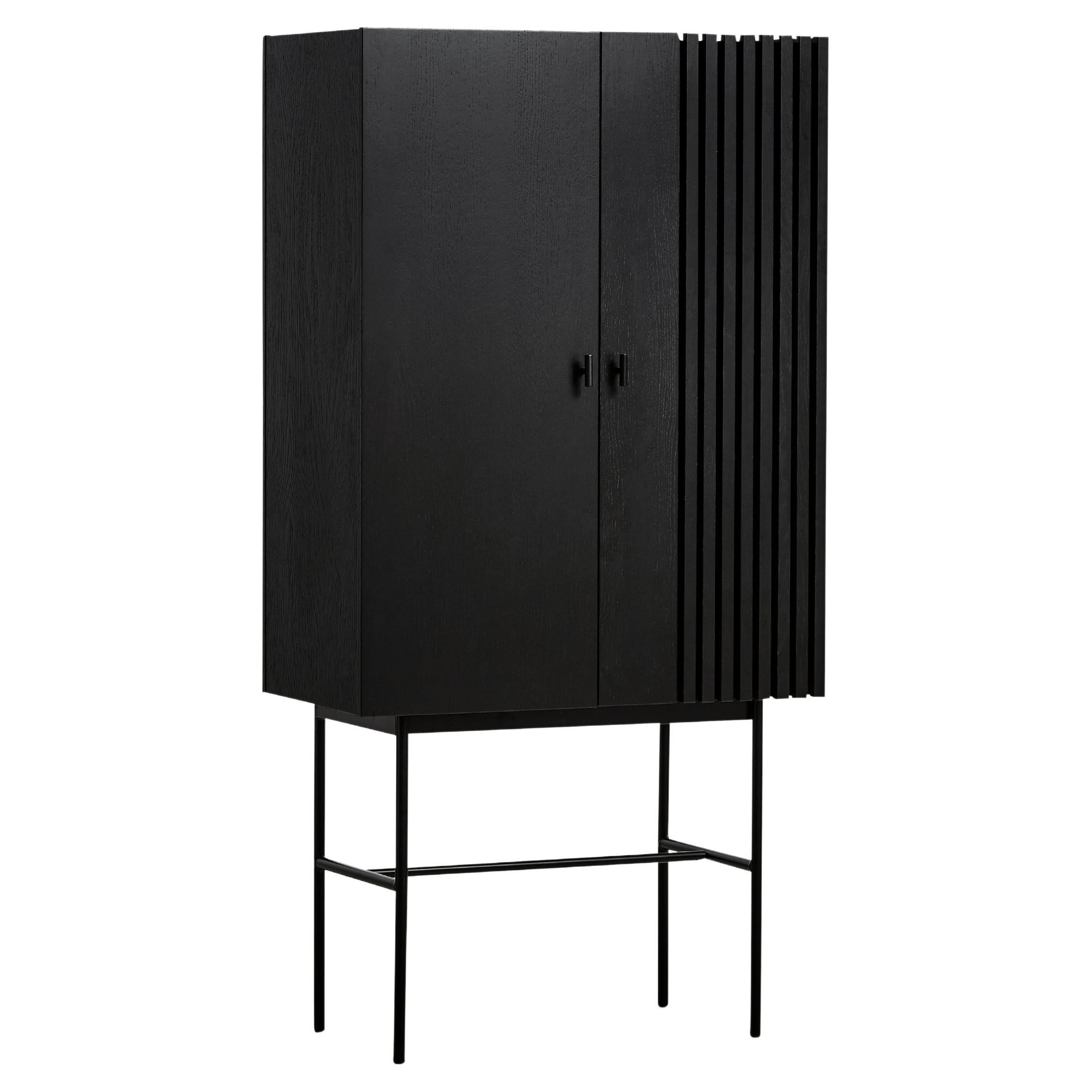 Brutalist Highboard in Black Ebonized Oak at 1stDibs