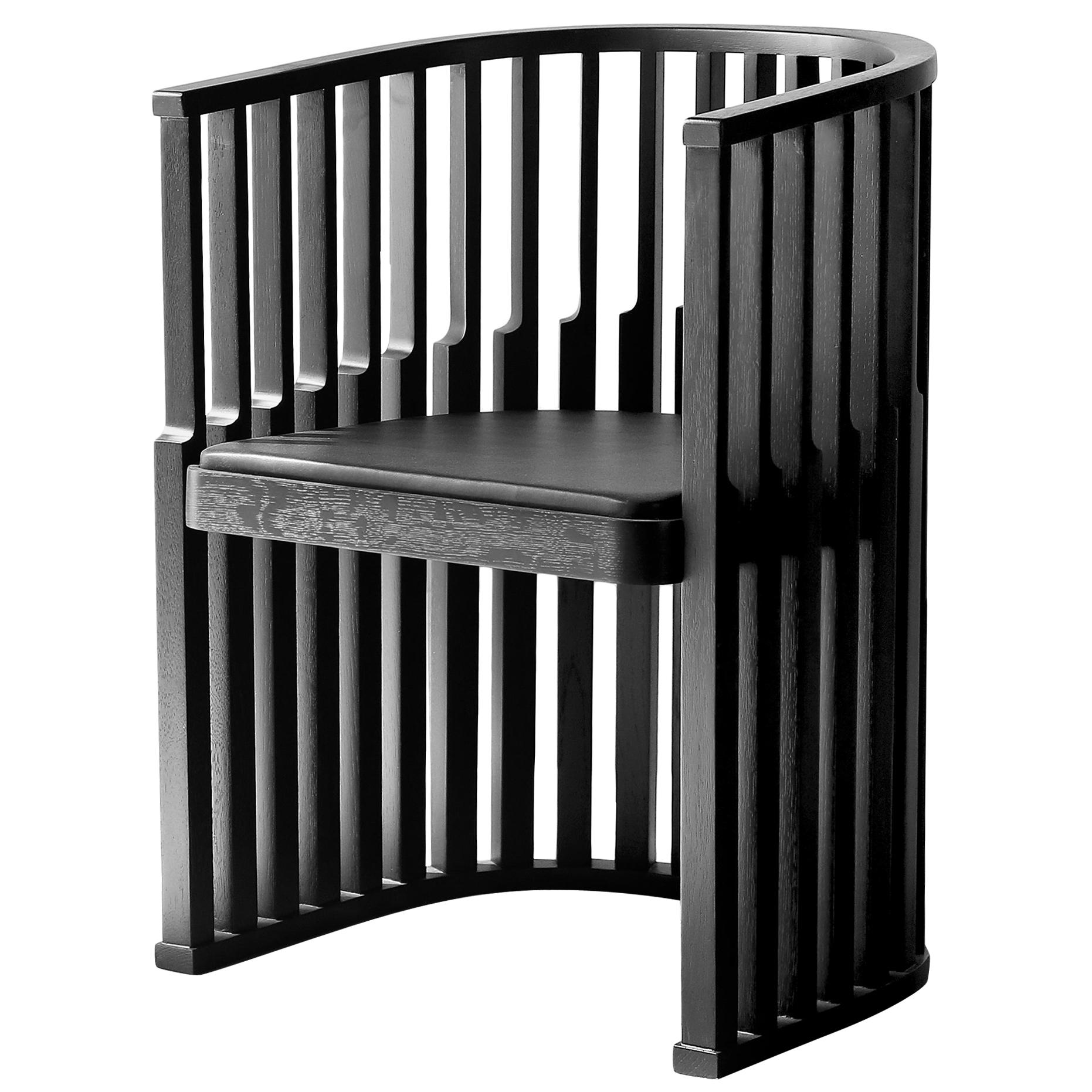 Laws of Motion Armchair in Burn Solid Wood with Leather Seat by Joel ...