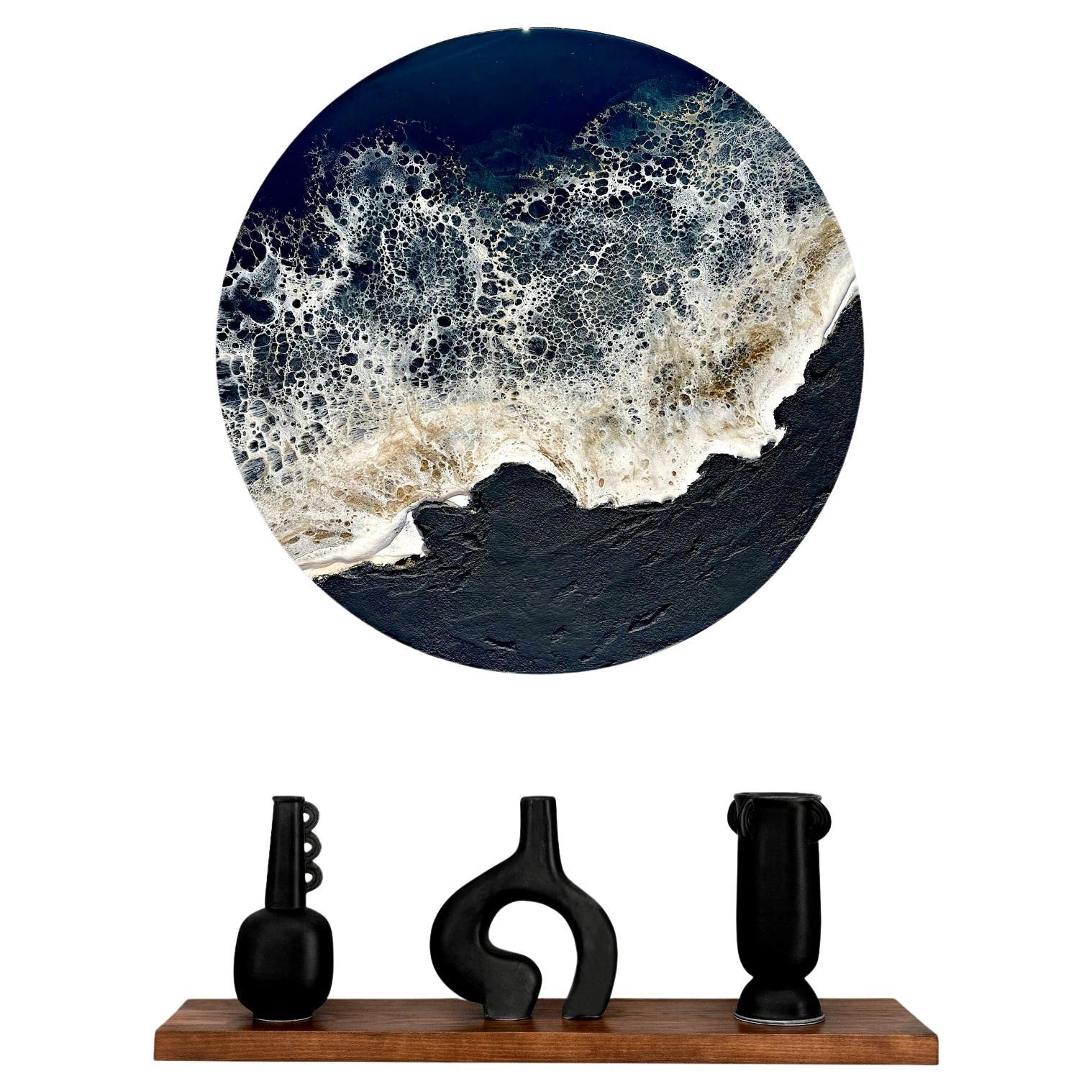 “Black Ocean” Mixed Media Painting For Sale at 1stDibs