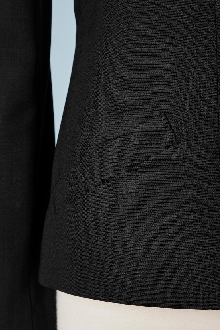 Black officier's style jacket with double row of buttons Chanel For ...