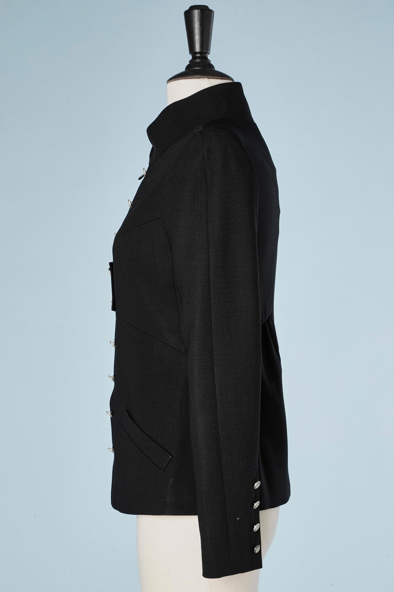 Black officier's style jacket with double row of buttons Chanel For ...