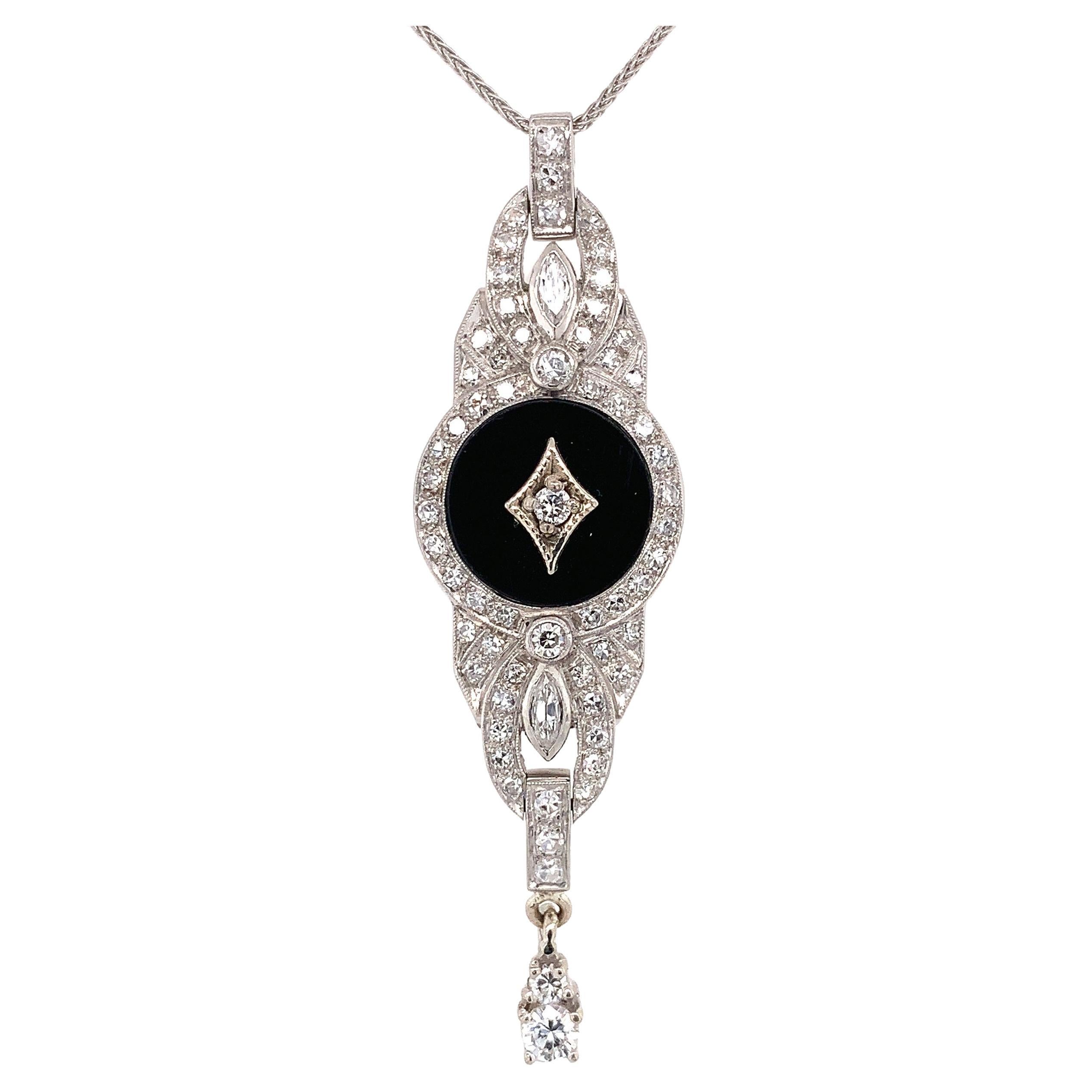 1979 Erte Aventurine Black Onyx Diamond Gold Cameo Pendant Necklace For ...