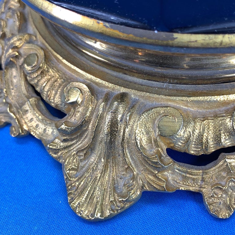 French 19th Century Black Opaline Table Lamp On A Ormolu Gilt Base For ...