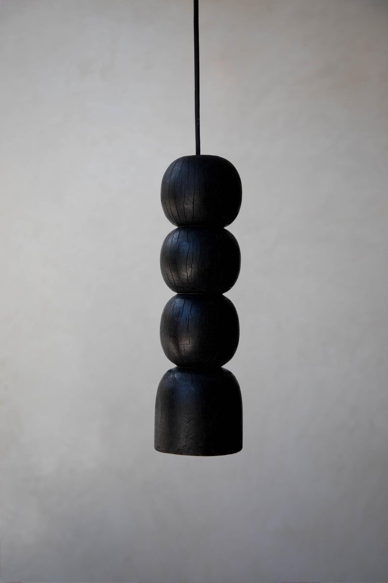 Black Original L5 Wood Pendant Lamp by Daniel Orozco For Sale at 1stDibs
