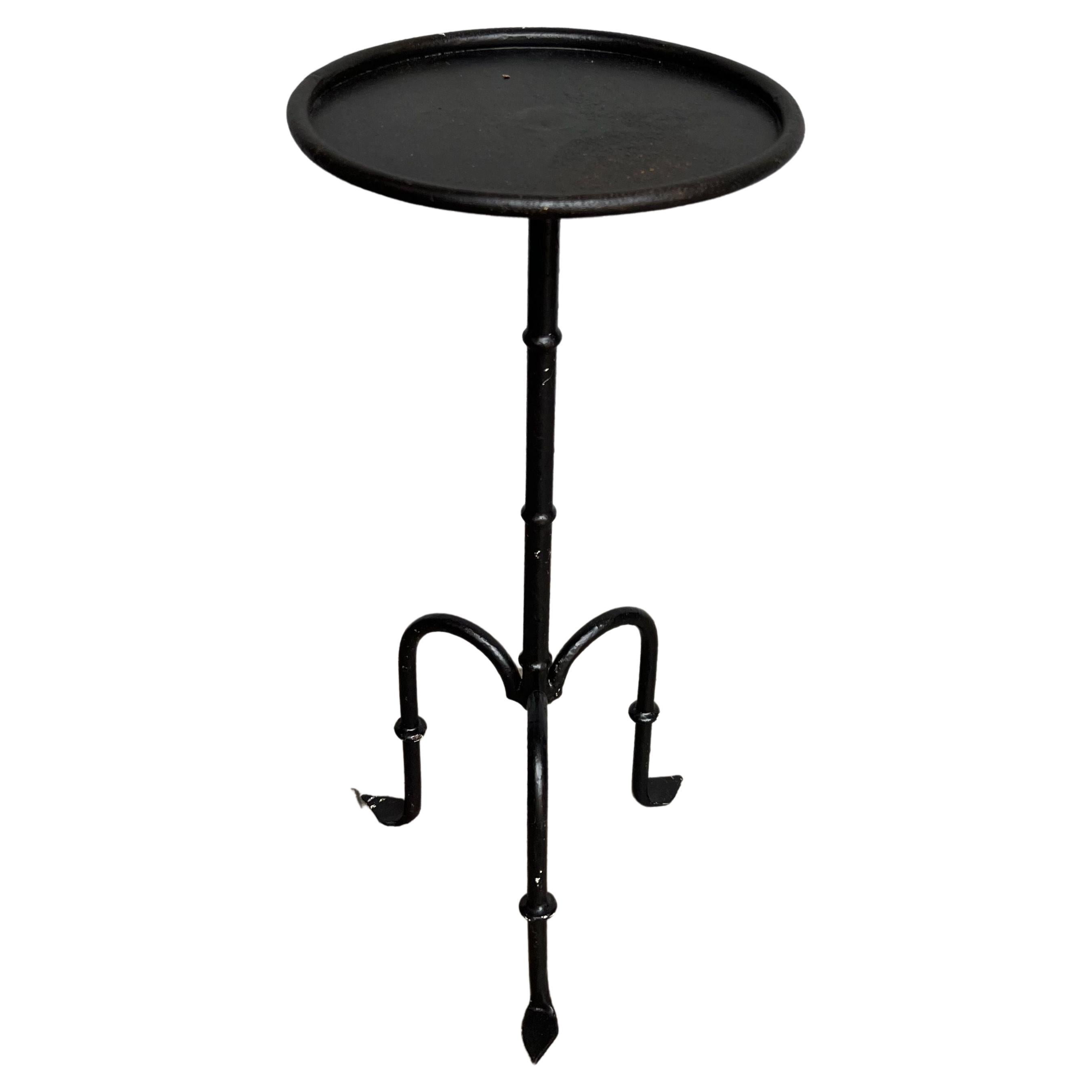 Pair of Handcrafted Solid Bronze and Glass Tripod Martini Side Tables ...