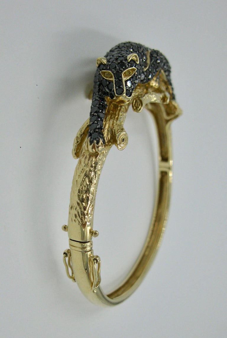 Black Panther Leopard Bracelet Black Diamond 14 Karat Gold at 1stDibs ...