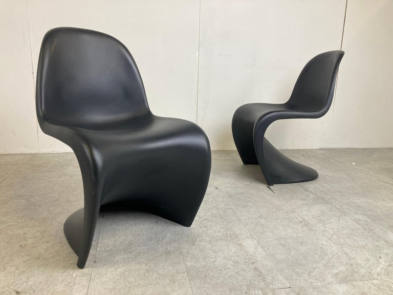 Black Panton Dining Chairs, Set of 4 For Sale at 1stDibs