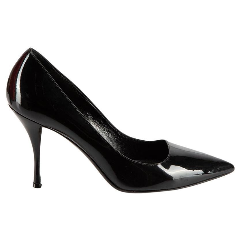 Black Patent Leather High Heel Pumps Size IT 38.5 For Sale at 1stDibs