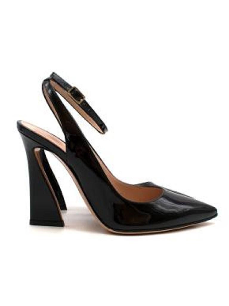 Black Patent Leather Slingback Heels For Sale at 1stDibs