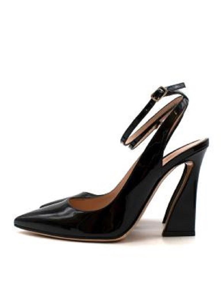 Black Patent Leather Slingback Heels For Sale at 1stDibs