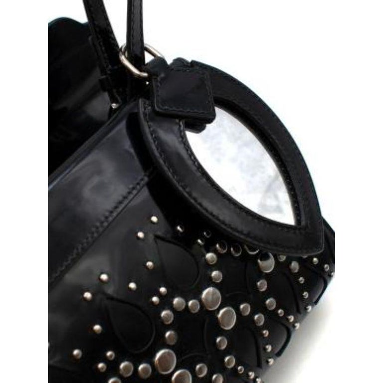 Black Patent Leather Studded Clutch For Sale at 1stDibs