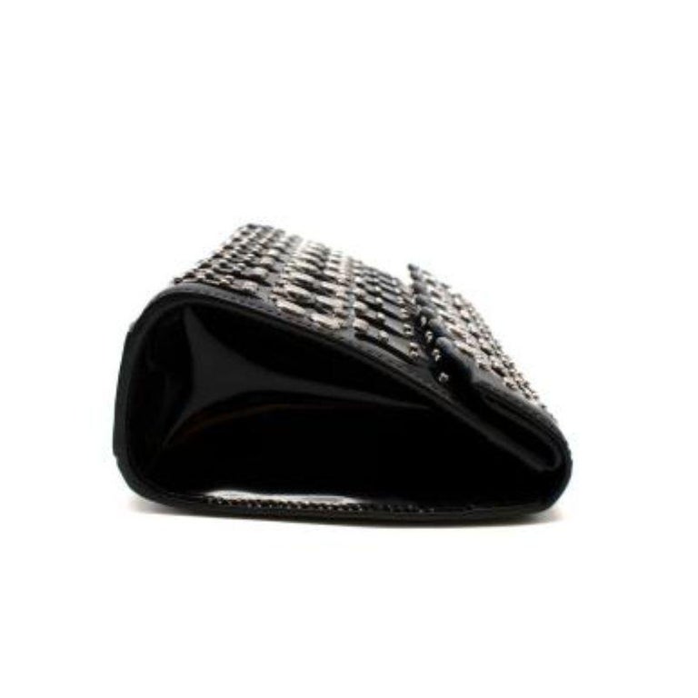Black Patent Leather Studded Clutch For Sale at 1stDibs