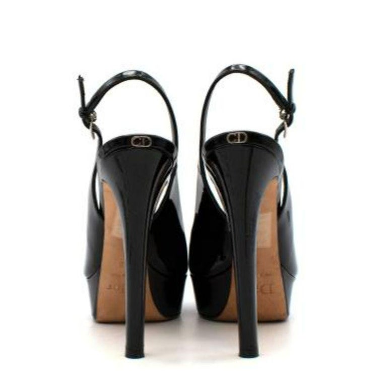 Black Patent Platform Slingbacks For Sale at 1stDibs