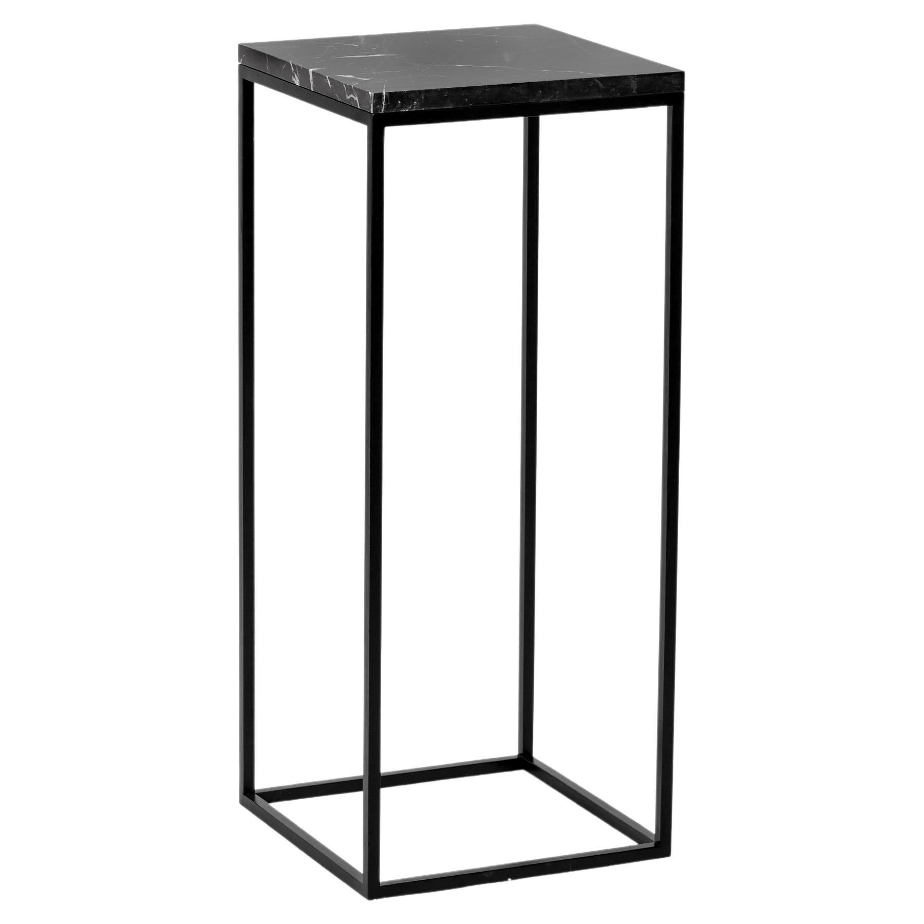 Black Pillar Side Table Small For Sale at 1stDibs