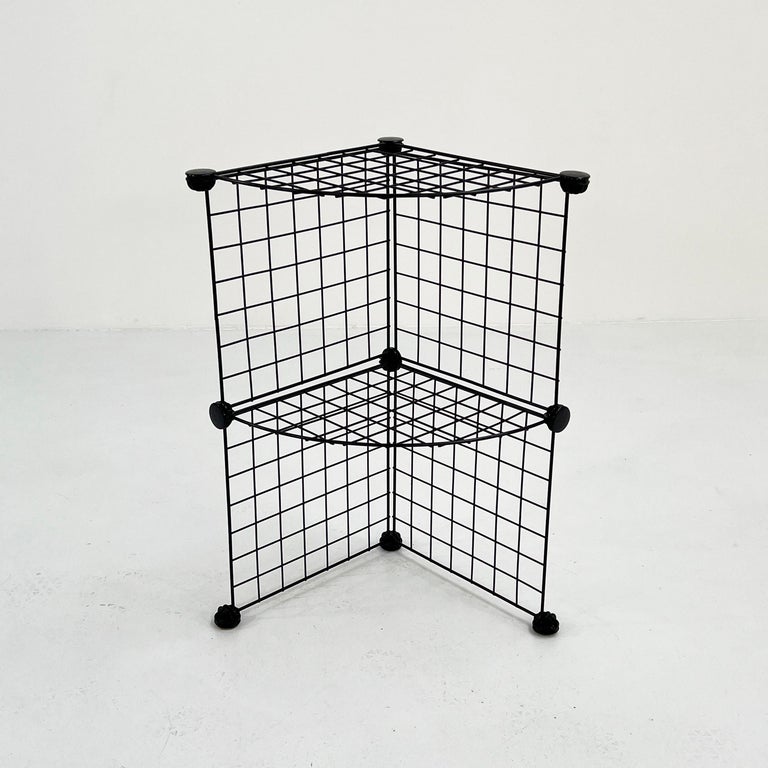 Black Postmodern Angle Metal Shelf, 1980s For Sale at 1stDibs