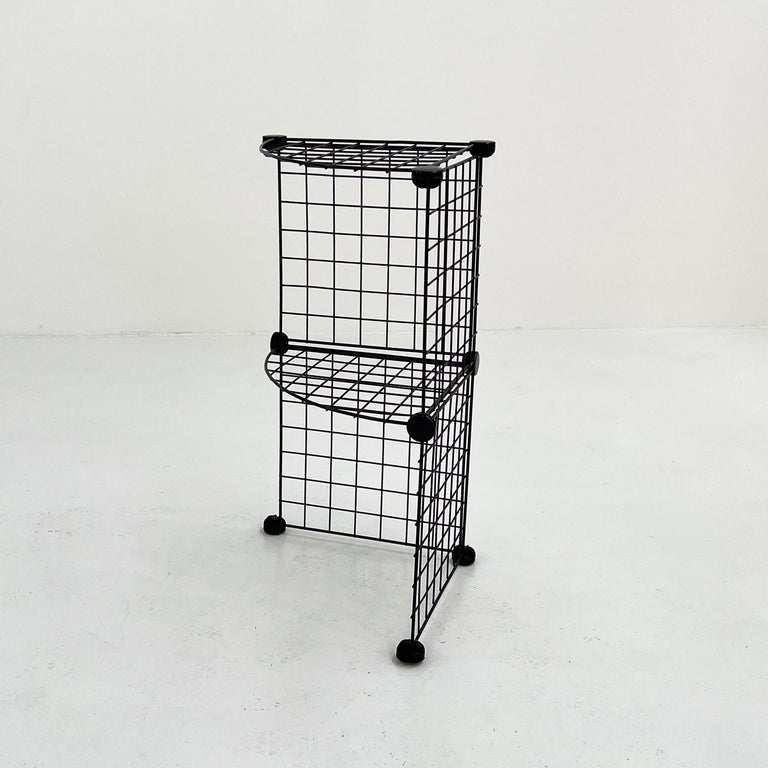 Black Postmodern Angle Metal Shelf, 1980s For Sale at 1stDibs