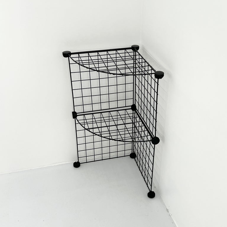 Black Postmodern Angle Metal Shelf, 1980s For Sale at 1stDibs
