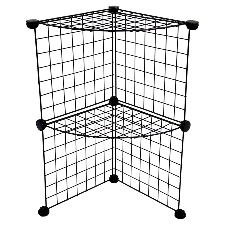 Black Postmodern Angle Metal Shelf, 1980s For Sale at 1stDibs