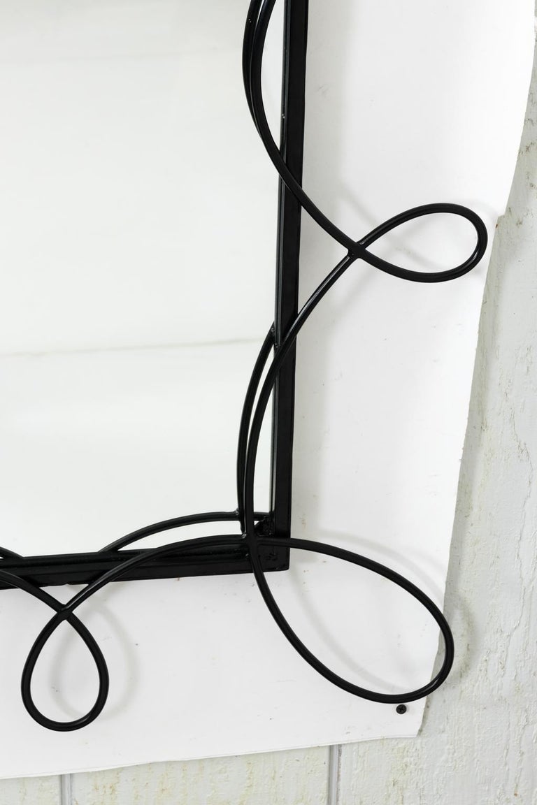 Black Powder Coated Scroll Mirror at 1stDibs | black scroll mirror