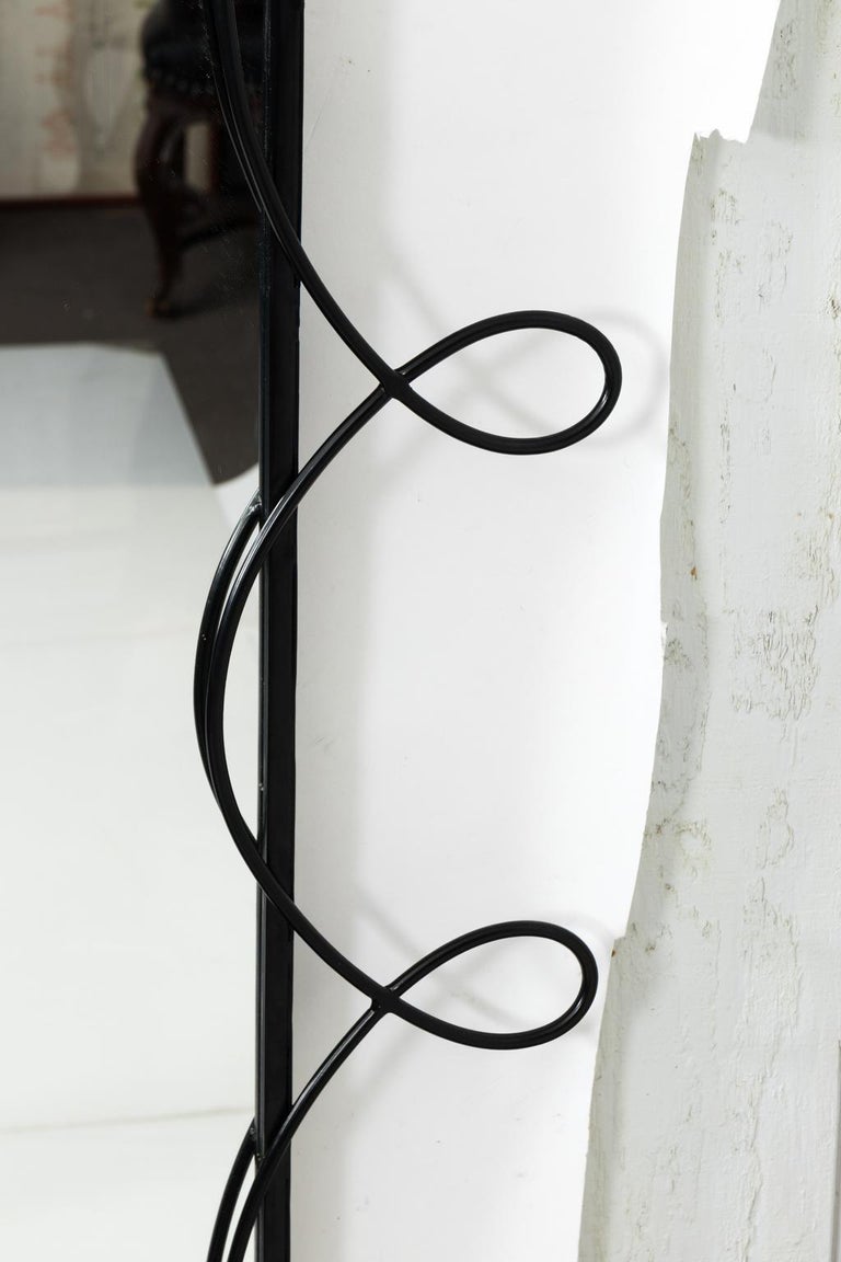 Black Powder Coated Scroll Mirror at 1stDibs | black scroll mirror