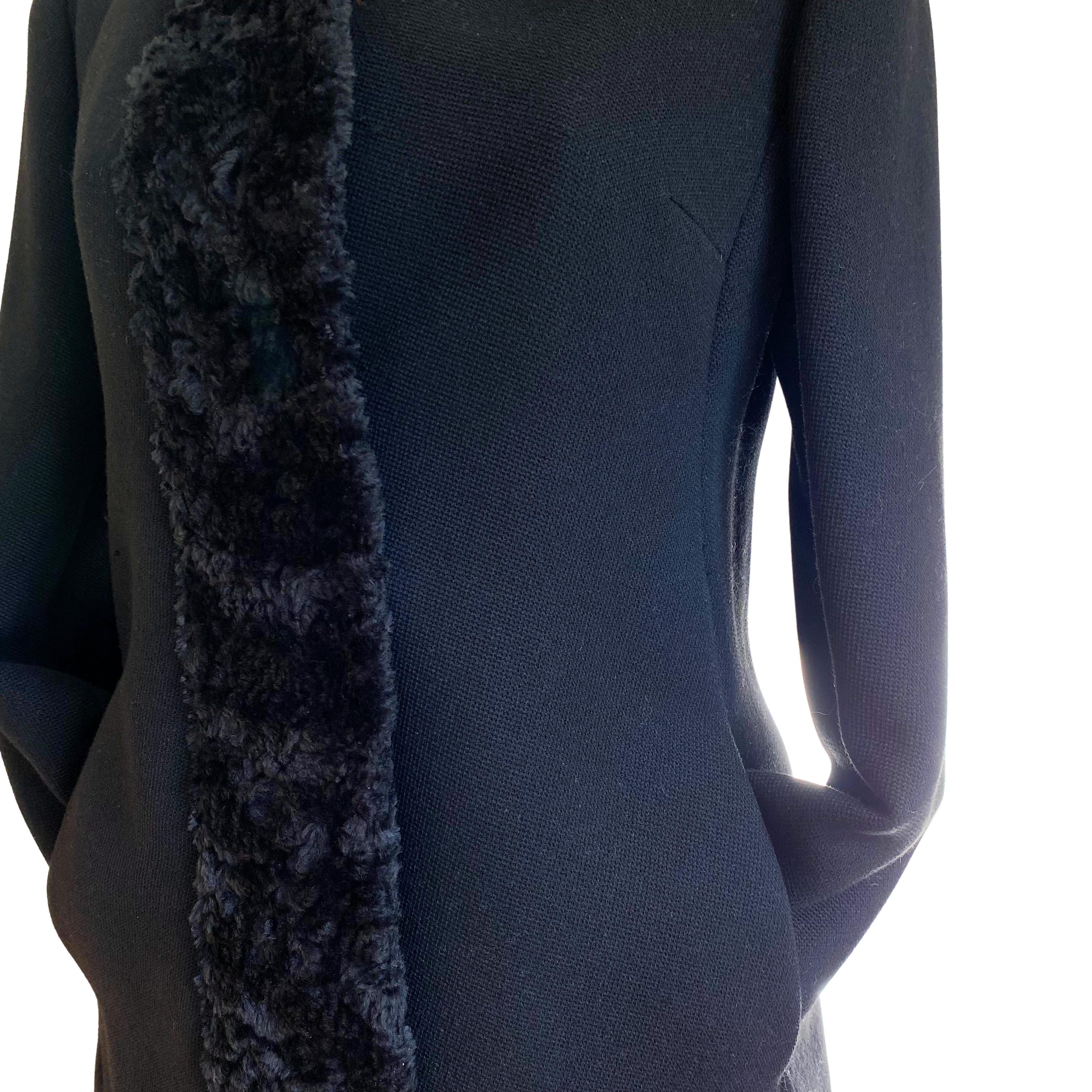 Black Princess-Cut Tailored Wool Coat For Sale at 1stDibs | princess ...