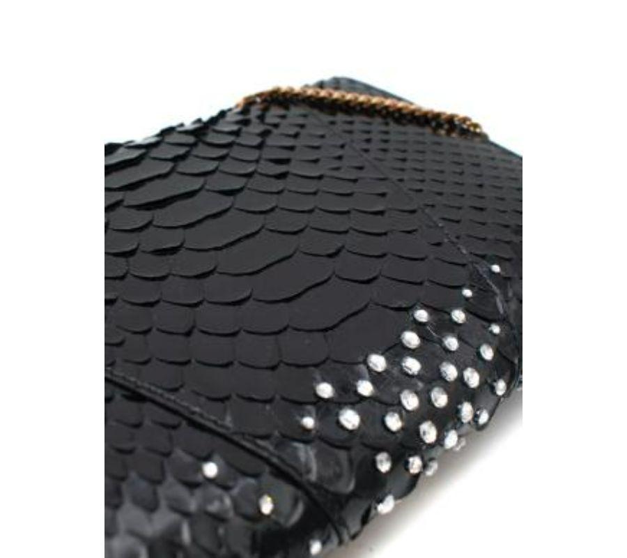 Versace Black Python Crystal Embellished Virtus Wallet on Chain For ...