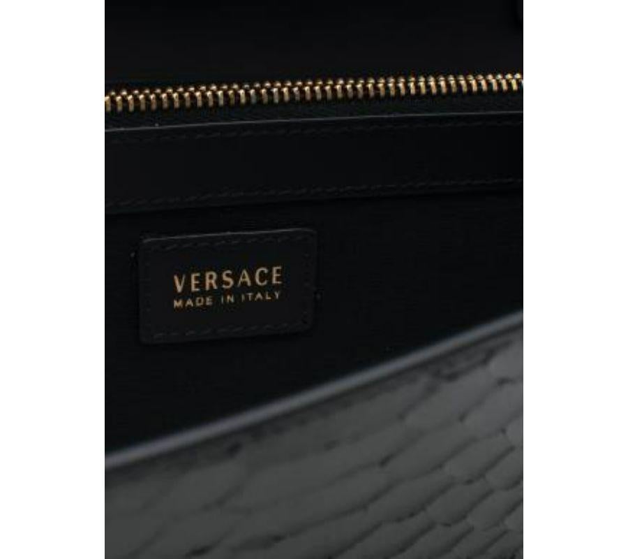 Versace Black Python Crystal Embellished Virtus Wallet on Chain For ...