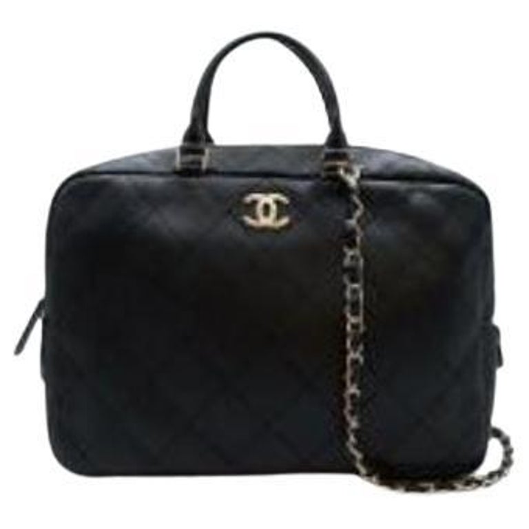 Black Quilted Leather Business Bag For Sale at 1stDibs